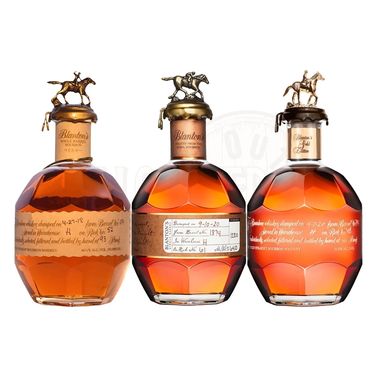 Blanton's Red Label, Straight From The Barrel, & Gold Label Bundle ...