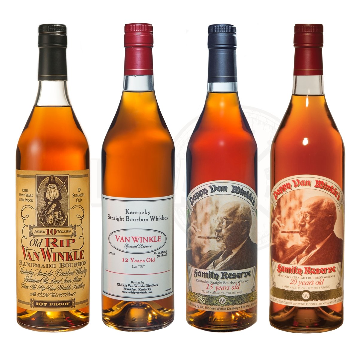 Pappy Van Winkle Bourbon 10, 12, 15, & 20 Year Bundle – Allocated Outlet