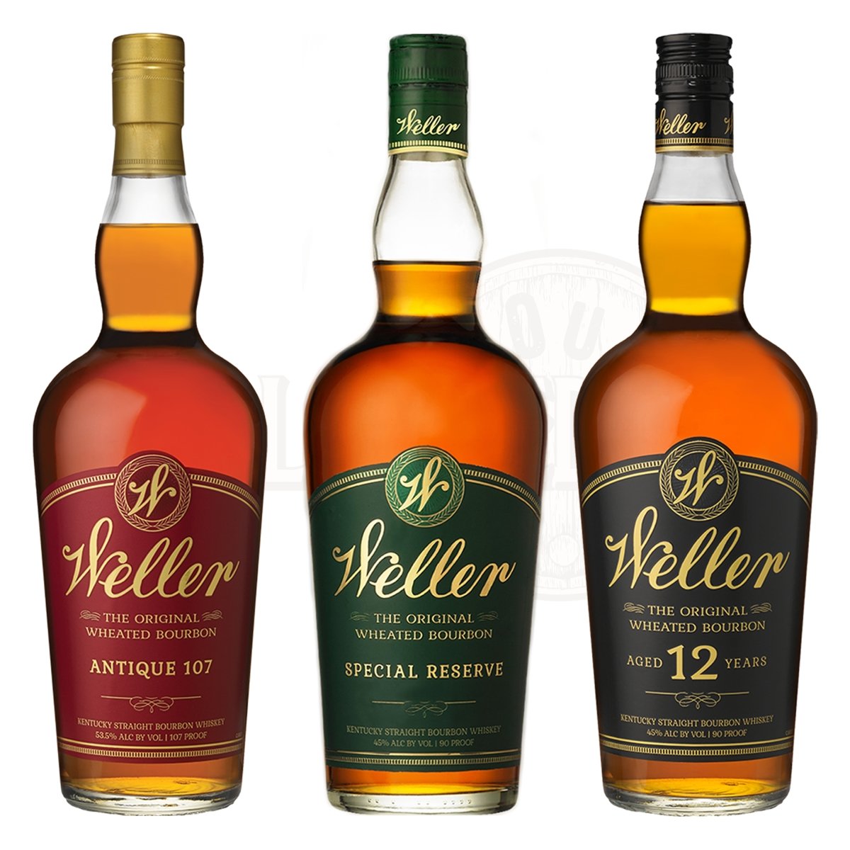 W.L. Weller Antique 107, W.L. Weller Special Reserve, & W.L. Weller 12 ...